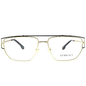 Versace VE 1257 1436 Gold Metal Hexagonal Eyeglasses 55mm