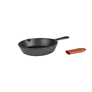 Lodge Cast Iron Skillet with Red Mini Silicone Hot Handle Holder, 8-inch & Pre-Seasoned 6-1/2-Inch Skillet