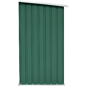 vidaXL Garden Firewood Storage Shed- Galvanized Steel Green Log Shed- Compact Outdoor Wood Storage Solution- 64.2"x32.7"x60.6"- Durable and Easy to Assemble