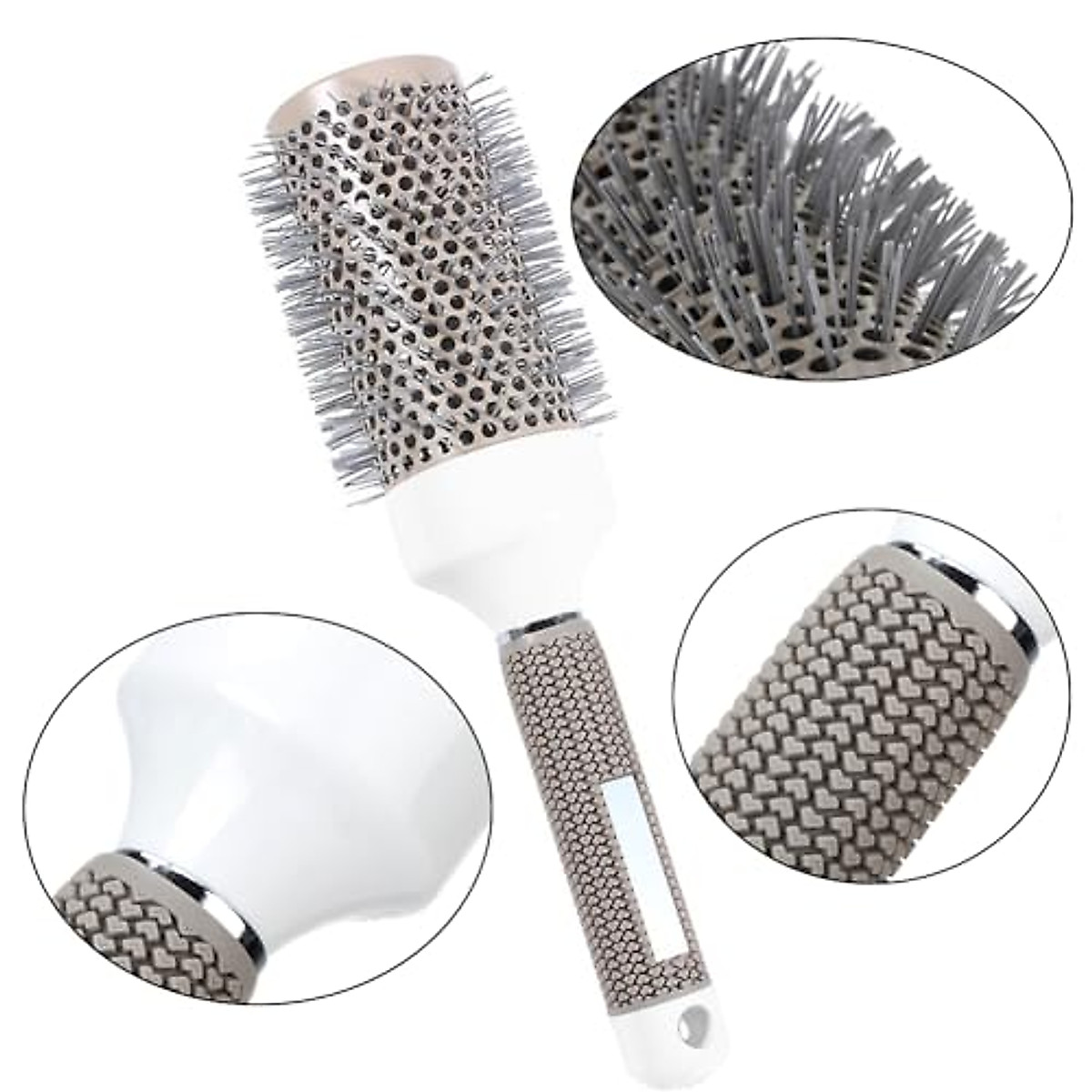 Round Brush Set for Blow Drying Curling, Professional Ceramic Ion Thermal Barrel Brush Leaves Hair Shiny Heat Styling Brush 5 Different Sizes Works Very Well with The Blow Dryer