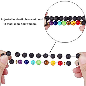 ONESING 3 Pcs Chakra Bracelets for Women Rock 7 Chakras Crystals and Healing Stones Bracelets 8mm Crystal Bracelets Yoga Beaded Bracelets for Women Men Essential Oil Diffuser