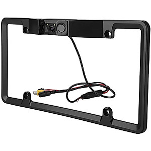 License Plate Camera License Plate Frame Backup Camera Night Vision Rear View Camera 170° Viewing Angle Waterproof High Sensitive Parking Sensor Radar for Cars,Trucks,SUVs Pickups