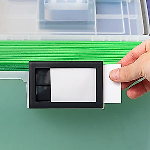 IRIS USA 19 Qt. WEATHERPRO Letter Size Portable File Box, 4 Pack, Plastic Storage Container with Organizer-Lid and Seal and Secure Latching Buckles, Weathertight, Clear with Black Buckle