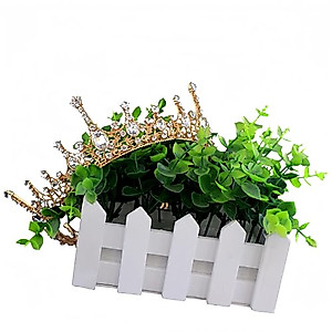 Crystal Crown Vintage Queen Princess Tiara Bridal Rhinestone Crown Dress-up Wedding Prom Pageant Pearl Crown Hair Accessories for Women and Girls… …