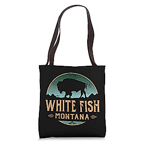 Whitefish Montana MT Buffalo Bison Tote Bag