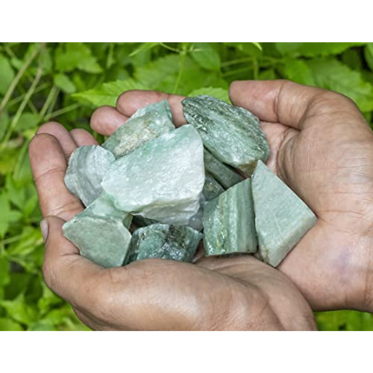 Crocon 1/4 LB Green Jade Rough Bulk Natural Stone Raw Gemstone Tumbling Cabbing Polishing Gem Mining Chakra Balancing Reiki and Crystal Healing Good Luck Home Office Decor