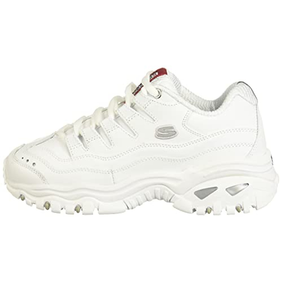 Skechers womens Energy fashion sneakers, White Mesh/Leather, 7.5 US