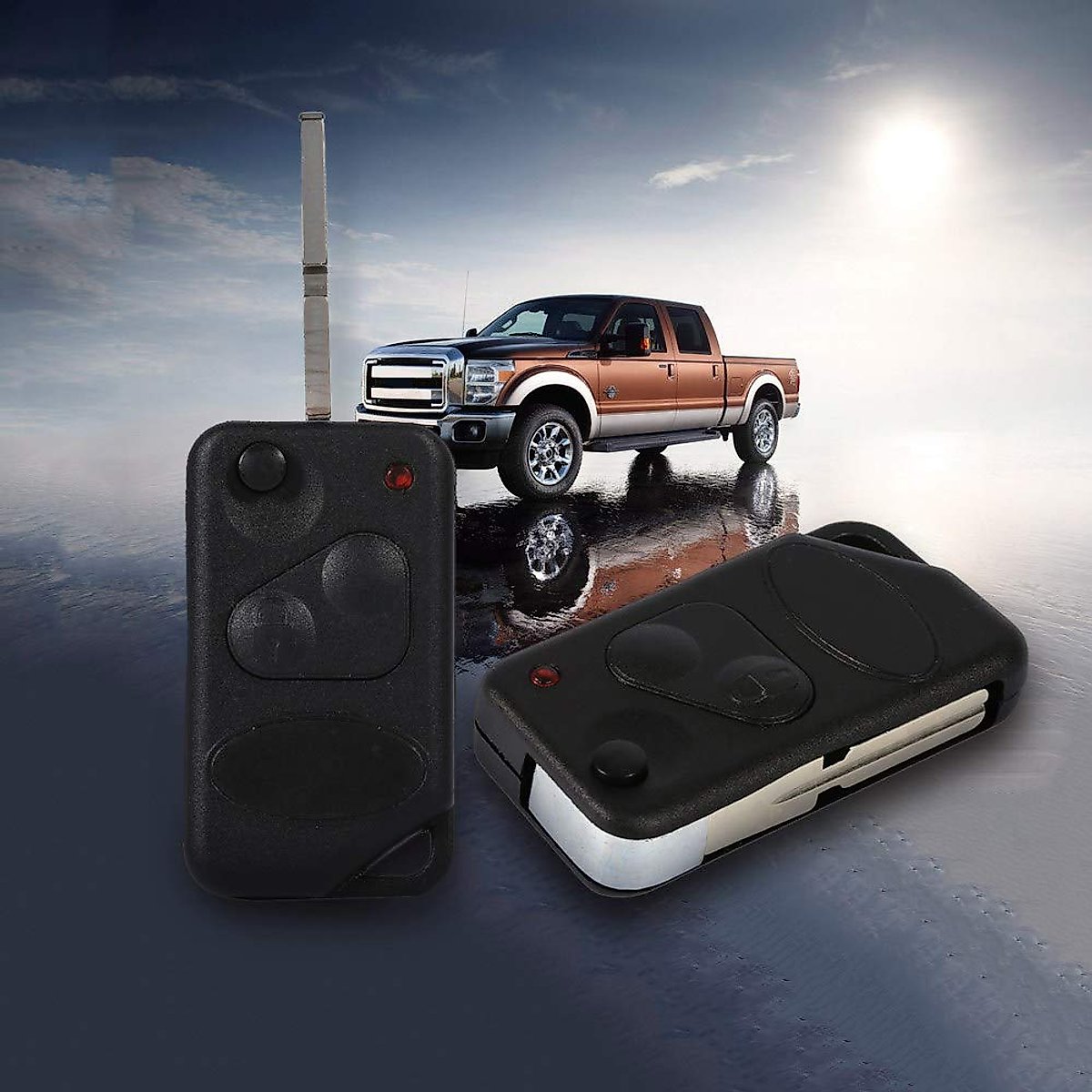 Car Key Shell, Flip Folding Remote 2 Buttons Car Key Fob Shell Case For P38