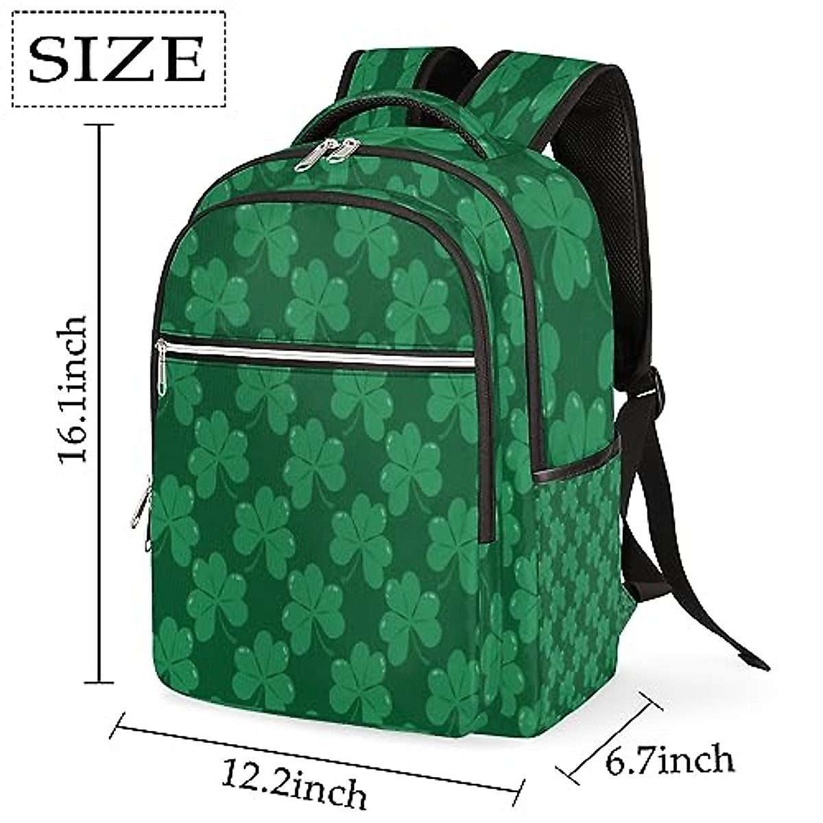 bisibuy St. Patrick's Day Women Travel Laptop Backpack, 16.1 Inches Computer Backpack, Durable Water-Repellent Travel Backpack for Business College Women Men Gift