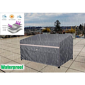 Garden Balsam Fade Resistant Waterproof Heavy Duty Patio Furniture Sofa Cover Dark Grey 52"W X 32"D X 33"H for Patio Furniture Loveseat Cover Outdoor Sofa Cover