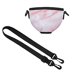 Beautyflier Wine Glass Insulator/Drink Holder/Neoprene Sleeve with Adjustable Neck Strap For Wine Walk (Marble Pink)