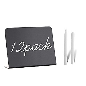 12 Pack 4"x3"Mini Chalkboard Signs for Chalk Sign for Food - Party - Buffet - Table Sign Chalkboard - Wedding - Bakery - Small Chalkboard Sign - Mini Chalkboard Signs for Food