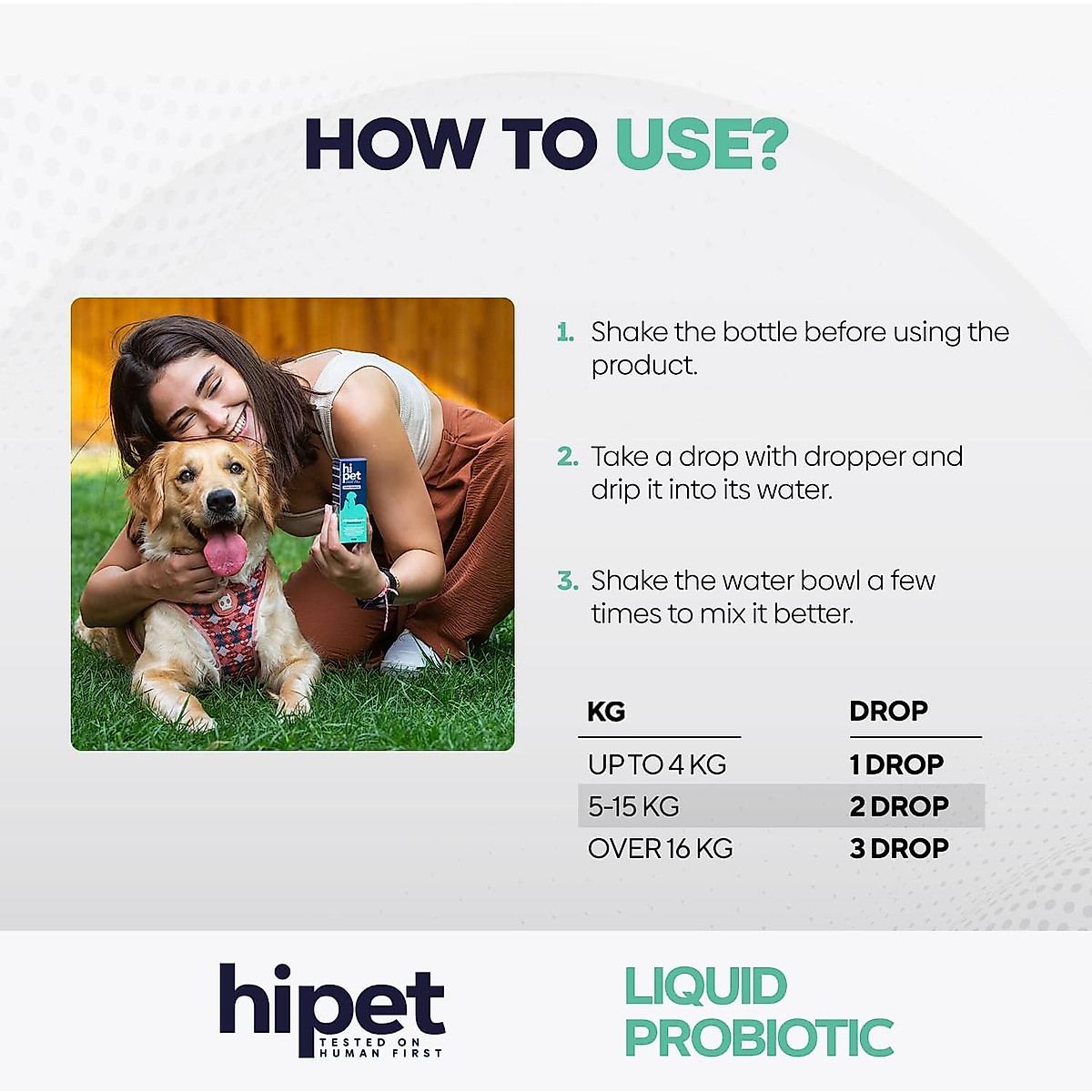 HiPet Liquid Probiotics for Dogs and Cats, Digestive Enzymes for Dogs, 13 Billion CFU/ML, Lactose Intolerance Formula for Pets, Cat and Dog Probiotics for Digestive Health, 1.7 Fl Oz