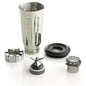 Omega BL360S 1-HP Blender Features Easy to Use Toggle Controls 32-Ounce Stainless Steel Blending Container Gripper Feet for Stability, Silver