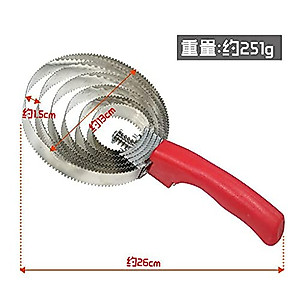 SHXZHOJHUA One Piece 6-Ring Large Size Ox, Sheep and Horse Stainless Steel Reversible Serrated Comb 9 Oz Heavy with Soft Touch Handle