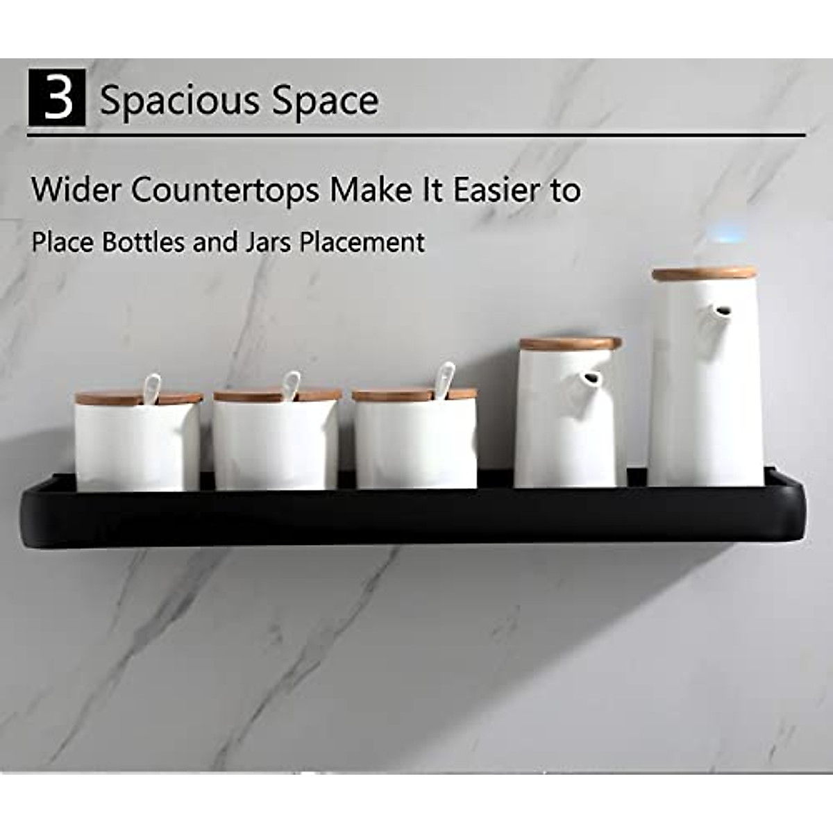 AZZXZQYU Shower Caddy Shower Organizer Shower Shelves with 5 Hooks and 1 Hanging Rod, Without Drilling 2-Piece Space Aluminum Shower Shelf for Bathroom Storage and Kitchen Organization(Black)