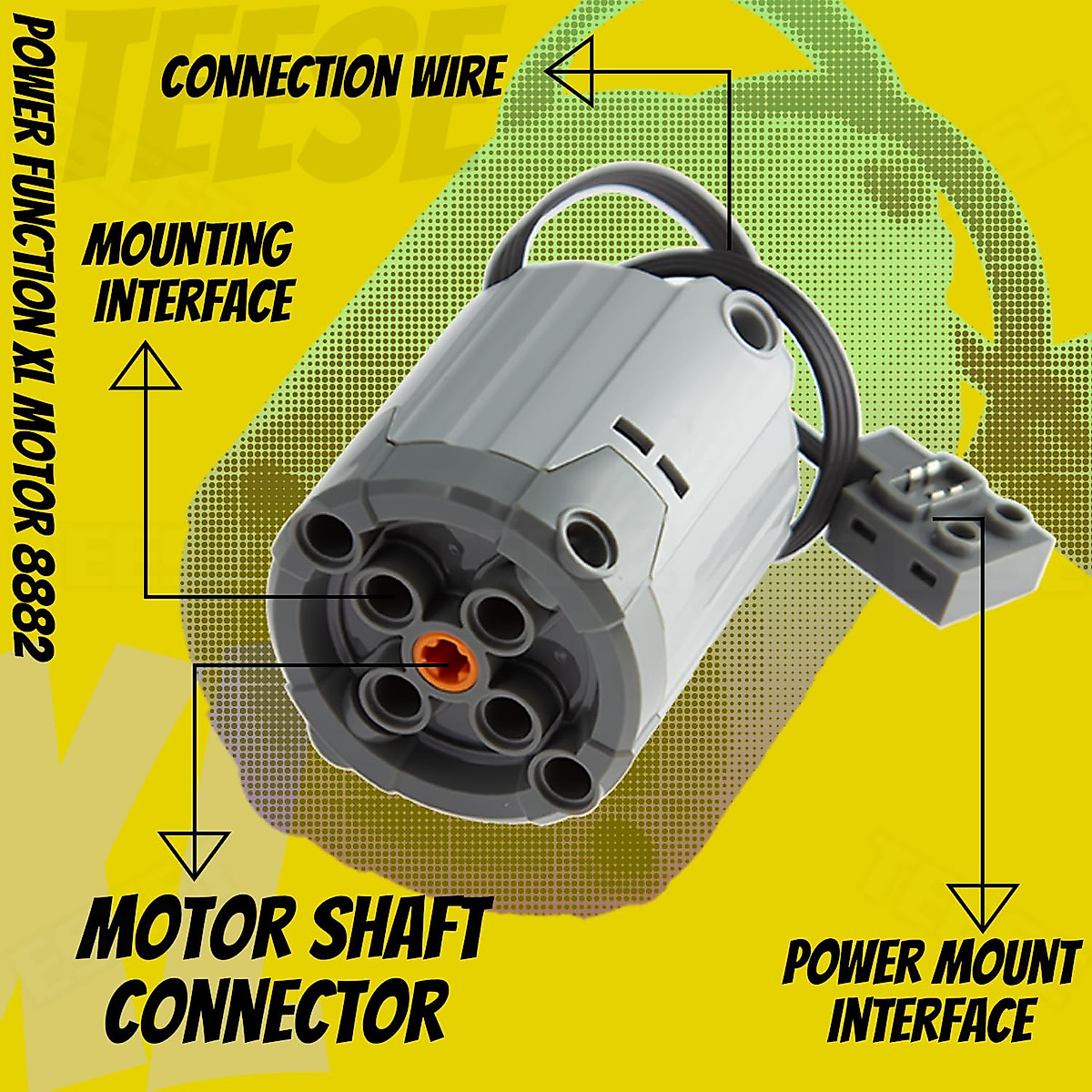 TEESE 4pcs Technic-Motor Set with XL-Motor, Compatible with Technic-Parts, MOC Project Replacement-Parts