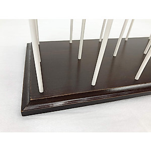 NANGOPOP Cake Pop Stand Display - 18 Hole Rustic Wood Lollipop Holder, Candy or Sucker Stand for Wedding, Baby Shower, Birthday Party - Fit 5/32" (4mm) Lollipop Sticks