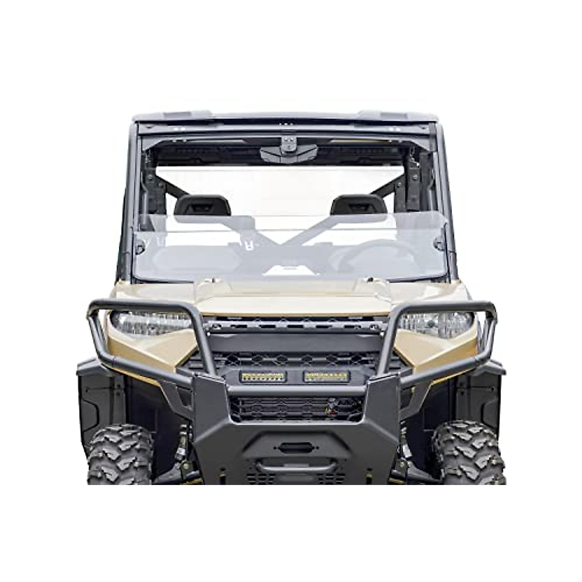 SAUTVS Front Mesh Grill for Ranger XP 1000 18-23, Waterproof Black Mesh Grille with LED Light Bar for Polaris Ranger XP 1000 2018-2023 Accessories (1PCS)