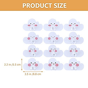 Cabilock 12pcs Cloud Hook Backpack Keychain Kids Backpack Hanger Cloud Wall Hanger Colgador De Llaves para Pared Cute Wall Hangers Decorative Wall Hook White Acrylic Child The Clouds Hat