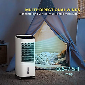 VIVOHOME Portable Evaporative Air Cooler 110V 65W Fan Humidifier with LED Display and Remote Control Ice Box for Indoor Home Office Dorms