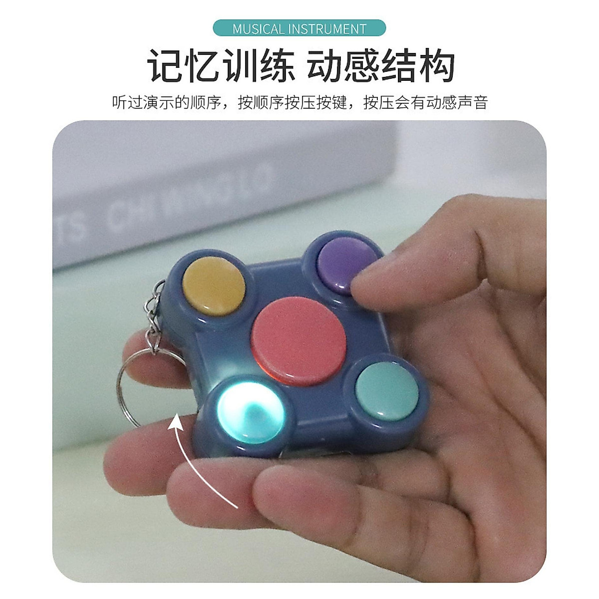 NC Simon Game Console Electronic Memory Game Children's Handheld Game with Lights and Sounds Flashing Cube Children's Intellectual Toys for Adults 透明色