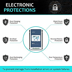 EPEVER 10A Solar Charge Controller MPPT Solar Panel Charge Controller 12V / 24V Auto Working Max PV 100V Solar Charge Battery Regulator with LCD Display for Gel Flooded Sealed Lithium Batteries