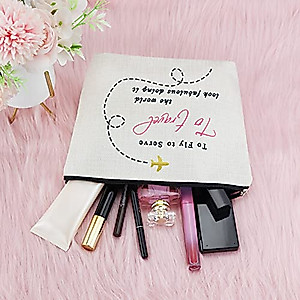 Flight Attendant Gift for Women Makeup Bag Pilot Gift Aviation Graduation Gift Flight School Gift for Student Cosmetic Bag Birthday Retirement Gift Appreciation Christmas Gift Travel Cosmetic Pouch