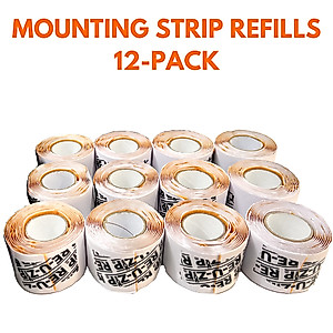 RE-U-ZIP Mounting Strip Refills | 12 Pack | for Use with RE-U-ZIP Reusable Dust Barrier Zippers & Magnetic Entry Strip (Magnetic Dust Barrier Zipper)