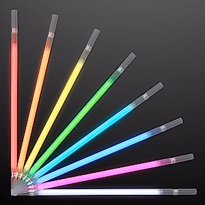 Pack of 25 Glow in the Dark Straws in Assorted Colors