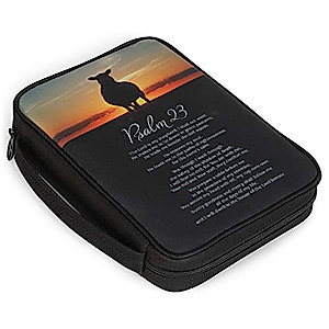 Lord My Shepherd Sunset Shadow Large Canvas Fabric Bible Cover with Handle