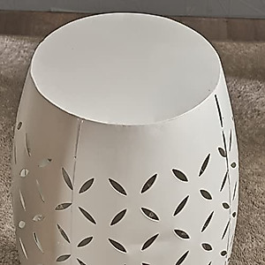 Christopher Knight Home Jorell Indoor Lace Cut Iron Accent Table, White 12.25 in x 12.25 in x 18.0 in
