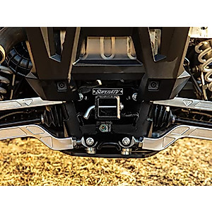 SuperATV Black Rear Receiver Hitch for 2018-2021 Polaris RZR XP Turbo S | 2019-2021 RZR XP 4 Turbo S | Fits Standard 2" Attachments | 3/16" Heavy-Duty Steel | Includes Cotter Pin and Hitch Pin