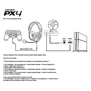 Turtle Beach Ear Force PX4 Wireless Dolby 5.1 Surround Sound PlayStation 4 Gaming Headset