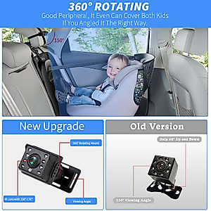 EMSIKC 5 Inch AHD Baby Car Mirror,1080P Sucker Bracket Monitor Display with Infrared Night Vision Function Baby Car Camera,View Infant in Rear Facing Seat with 150°Wide View