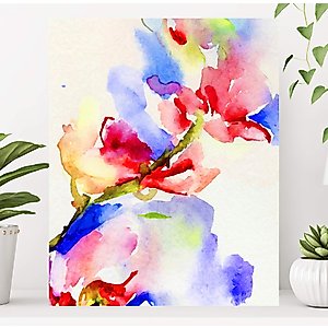 Wall Art Spring Flowers in vase Still Life Traditional Fashion Art Watercolor Paint Glam Poster Print From Artist