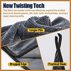 Airlab Microfiber Towels for Cars Drying Extra Large Super Absorbent Cleaning Cloth Auto Detailing Ultra Soft, Lint-Free, Streak-Free 600GSM, 24'' x 35'', 1 Pack