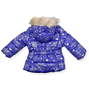 Arctic Quest Little Girls Bib Snow Pants and Ski Jacket Water-Resistant Snowsuit For Kids Winter Jacket For Girls, Lavender, 3T