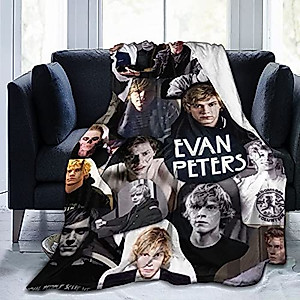 Blanket Evan Peters Soft Warm Fluffy Lightweight Blanket for Throws Blankets All Season for Bedroom Living Room (50"x40")