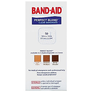 Band-Aid Brand Tru-Stay Clear Spots Discreet First Aid and Wound Care for Minor Cuts and Scrapes, All One Size, 50 Count