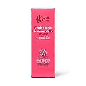 Fruit Strips Fruit Leathers Healthy Snack Made with Real Fruit and Veggie Puree Concentrate Good and Gather 10 Strips (Strawberry Mango)