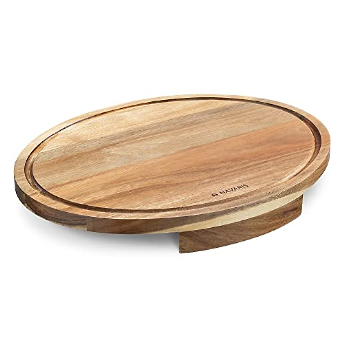 Navaris Corner Countertop Cutting Board - 12.6" x 16.5" Acacia Wood Round Cutting Board - Space Saving Chopping Board for Kitchen Counter Corners