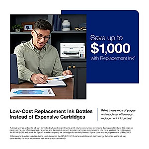 Epson EcoTank ET-4850 Wireless All-in-One Cartridge-Free Supertank Printer with Scanner, Copier, Fax, ADF and Ethernet – The Perfect Printer Office - White