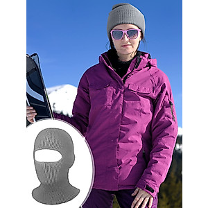 4 Pack 1-Hole Knitted Full Face Cover Winter Balaclava Ski Mask Thermal Face Cover for Men Women Outdoor Winter Sports (Black, White, Navy Blue, Gray)