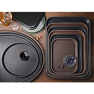 New Star Foodservice 25248 Restaurant Grade Non-Slip Tray, Plastic, Rubber Lined, Round (16-Inch, Brown)