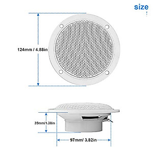 GUZARE Marine Stereo Audio Package - MP3 USB AM FM AUX in Marine Gauge Stereo Bluetooth Receiver Waterproof Radio with 1 Pair 4 Inch White Marine Speakers 304-4001W