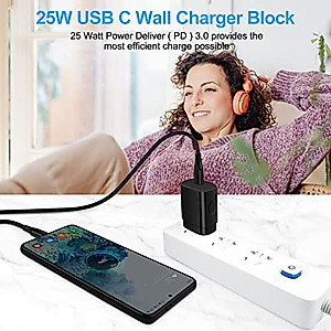 25W Samsung Super Fast Charger Type C Charger Block for Samsung Galaxy A14 5G/A53/A23/A13/S23/Z Fold 4/S21 FE/A03s/Z Flip4/S22,Pixel 7/6a/5,USB C Box Wall Adapter+6ft Android USB C to C Charging Cable