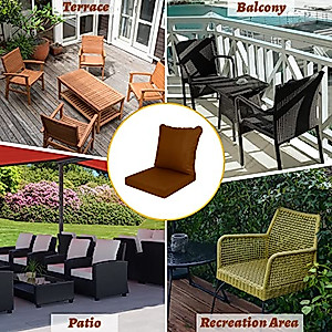 Outdoor Chair Cushions 24 x 24 inches, Soft and Comfortable Patio Furniture Cushions with Removable Cover,Outdoor Deep Seat Cushions and Cushion for Chairs, Sofas and Other Multiple Scenes. (Brown)