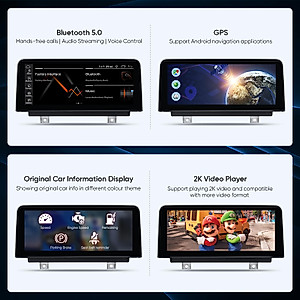 for BMW 3 4 Series F30 F31 F34 (2012-2017) F20 F21 F22 F23 Upgrade Radio Stereo Car Radio Qualcomm 665 (4GB + 64GB) Built-in 4G LTE GPS Navigation Apple CarPlay Android Auto10.25 inch Touch Screen