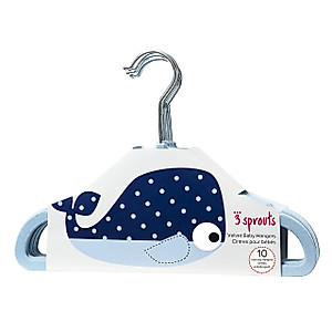 3 Sprouts Baby Hangers – Velvet Closet Clothes Organizers for Nursery, 10 Pack